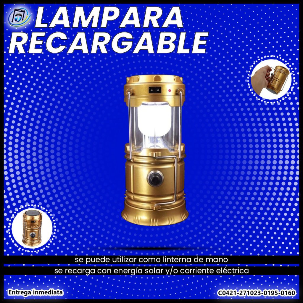 Linterna Recargable con Panel Solar - Multiservicios ARETEC