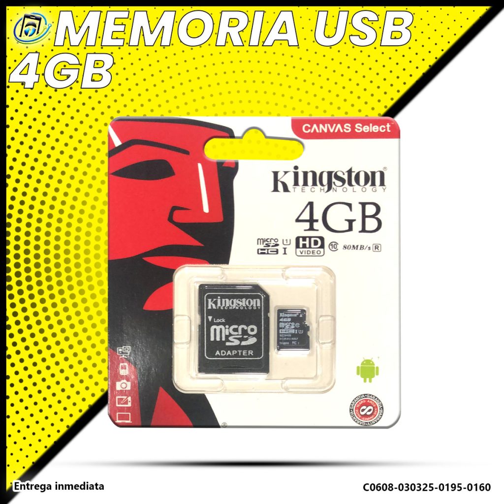 Memoria MicroSD 4GB - Multiservicios ARETEC